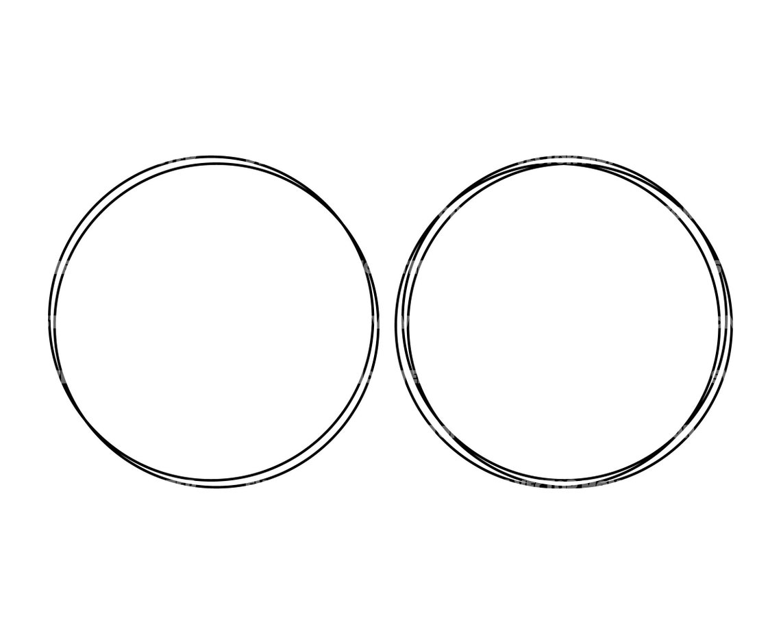 Scribble Circle Frame Svg Double Circle Frame Svg Circle | Etsy