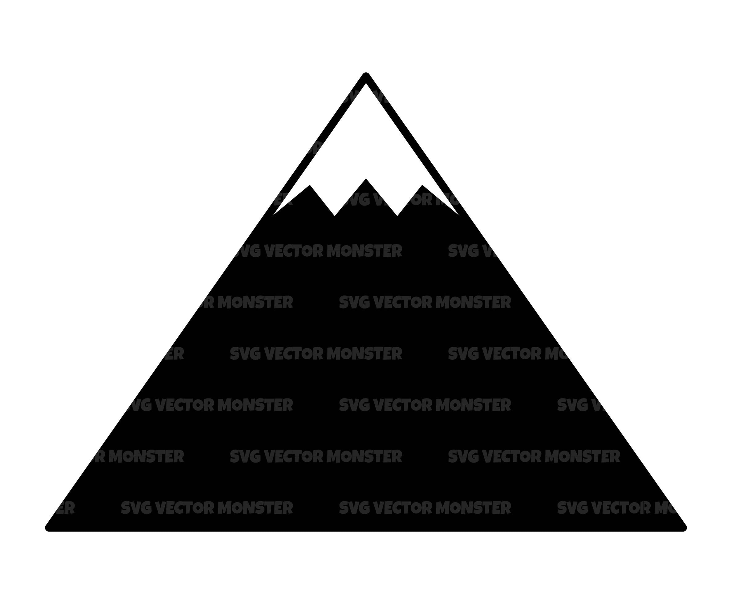 Mountain Svg, Snowy Mountain Svg, Geometric Mountain Svg. Vector Cut ...