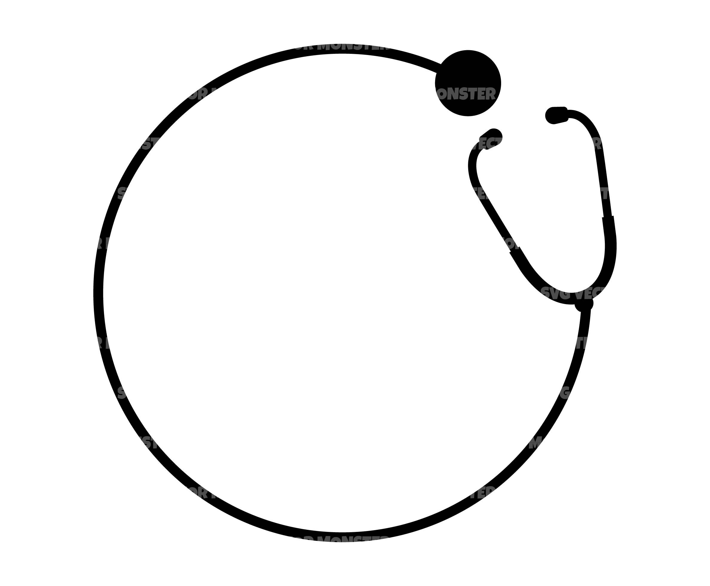 Circle Stethoscope Svg, Nurse, Doctor, Stethoscope Monogram. Vector Cut ...