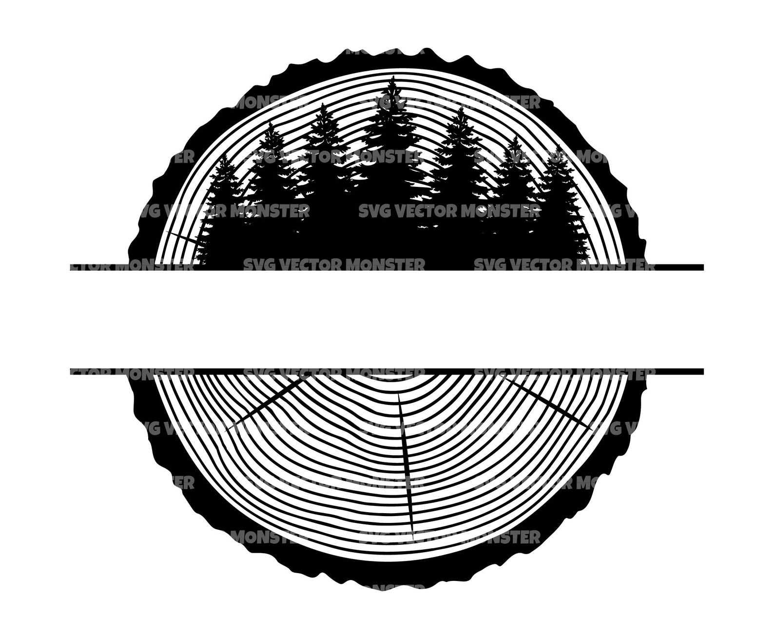 Tree Trunk Slice Monogram Svg Forest Woods Tree Cookie Name - Etsy