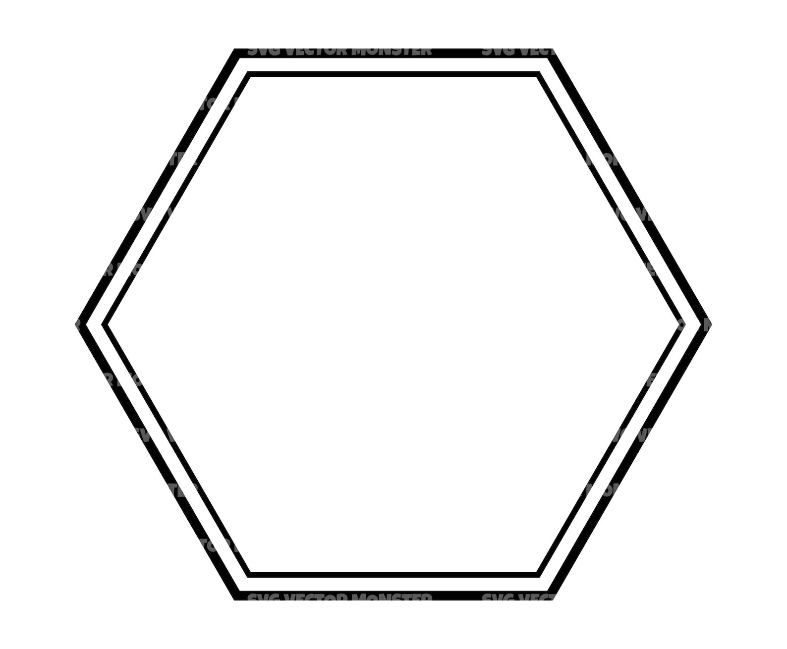 Hexagon Frame Svg Hexagon Monogram Svg Hexagon Border - Etsy UK