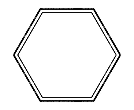 Hexagon Frame Svg Hexagon Monogram Svg Hexagon Border | Etsy México
