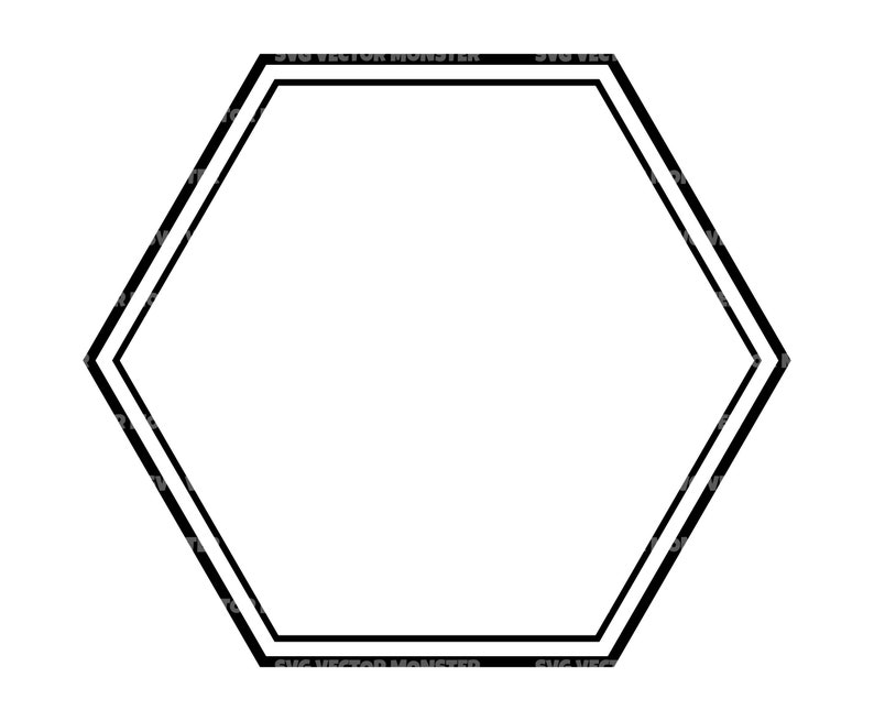 Hexagon Frame Svg Hexagon Monogram Svg Hexagon Border - Etsy UK