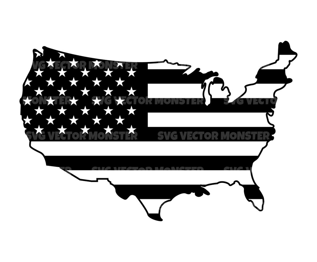 US Map, US Flag Svg. America Map, American Flag Svg #2. Vector Cut File ...