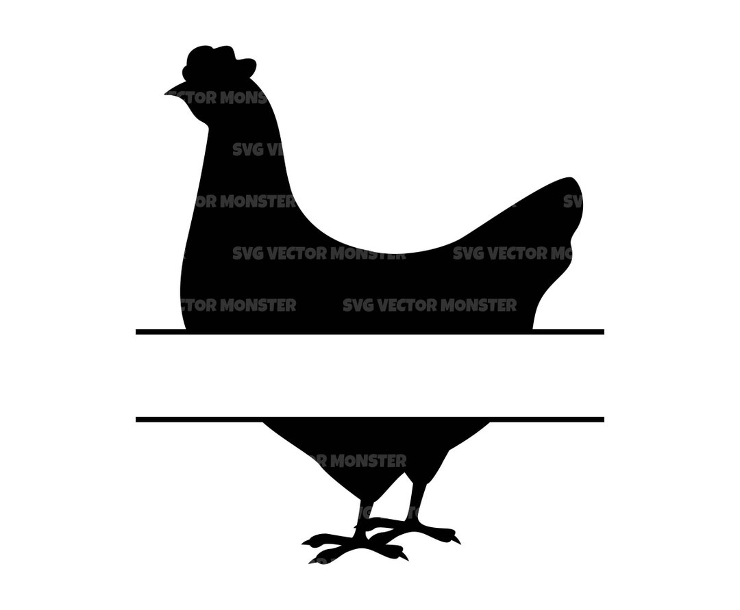 Chicken Monogram Svg, Hen Svg, Farmhouse Sign Svg. Vector Cut File for ...