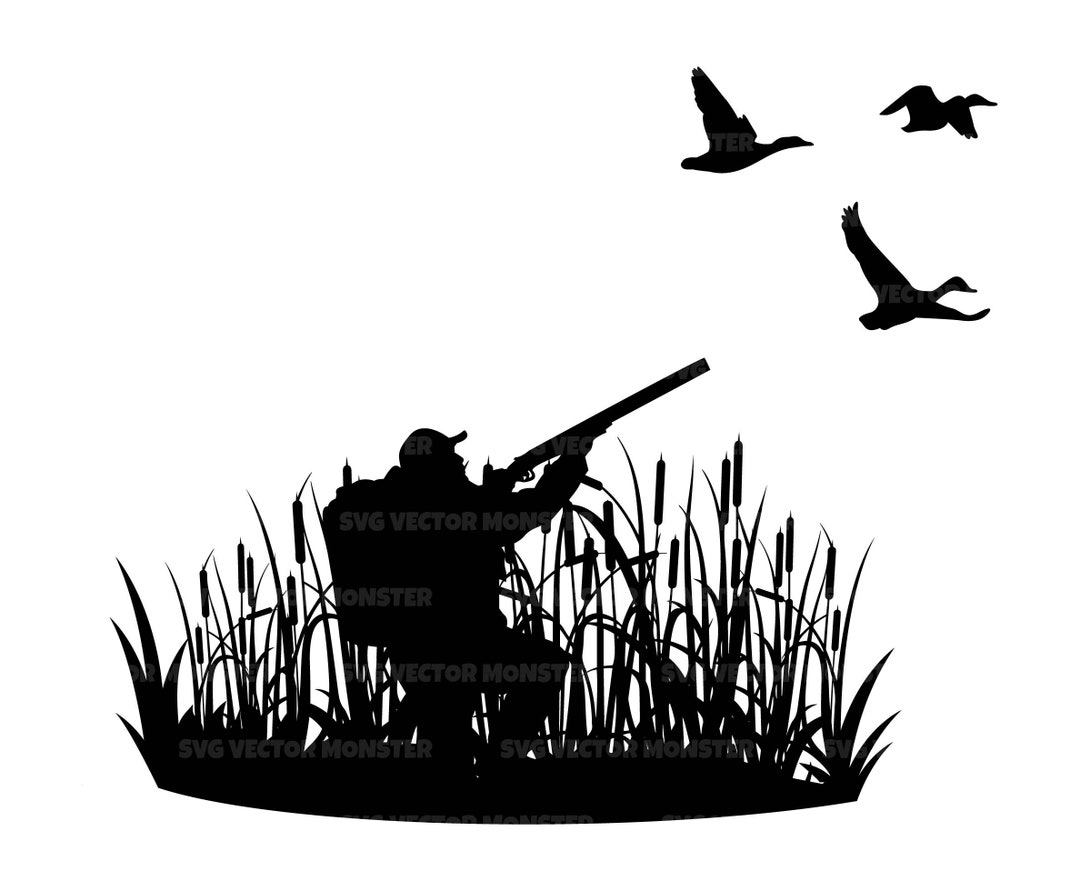 Duck Hunting Svg, Duck Hunting Png, Hunter in Reeds Svg, Hunting Season ...