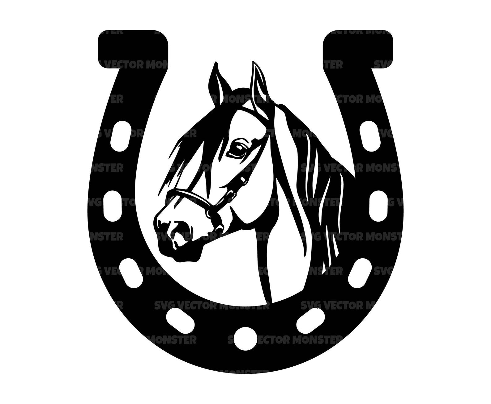 Horseshoe Svg, Horse Head Svg, Horse Svg, Cowboy, Cowgirl. Vector Cut ...
