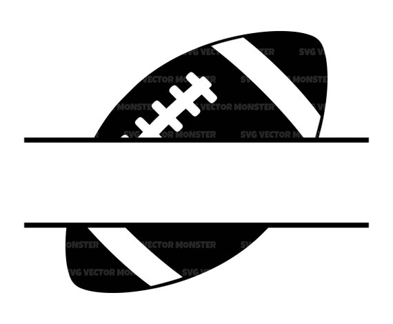 American Football Monogram Svg Rugby Ball Svg Split Name | Etsy