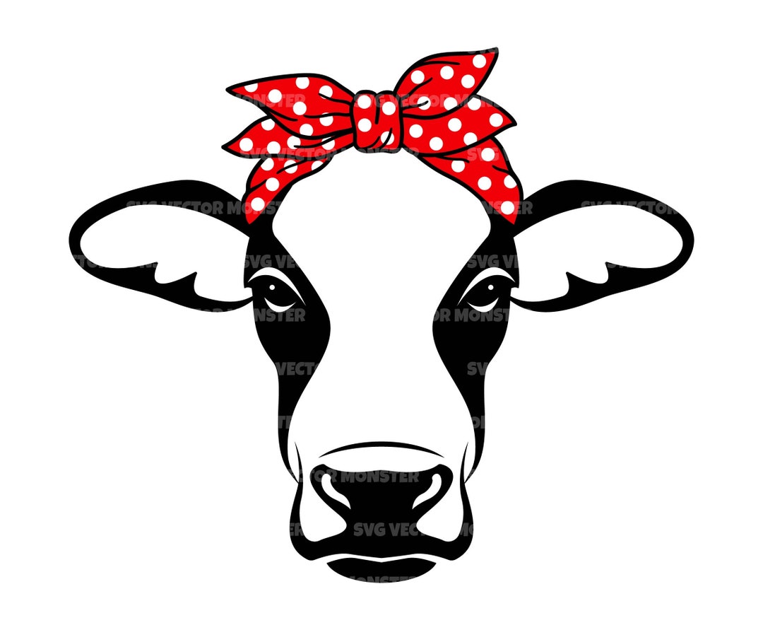 Cow With Polka Dots Bandana Svg Farmhouse Sign Ranch Life - Etsy