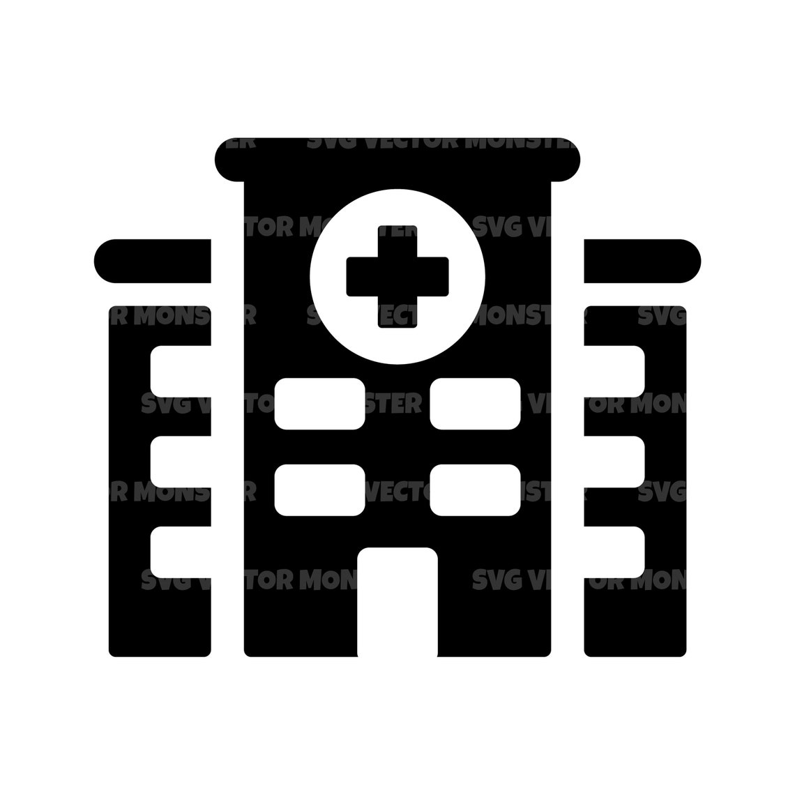 Hospital SVG Icon, Vector Cut File for Cricut, Silhouette, Stencil ...