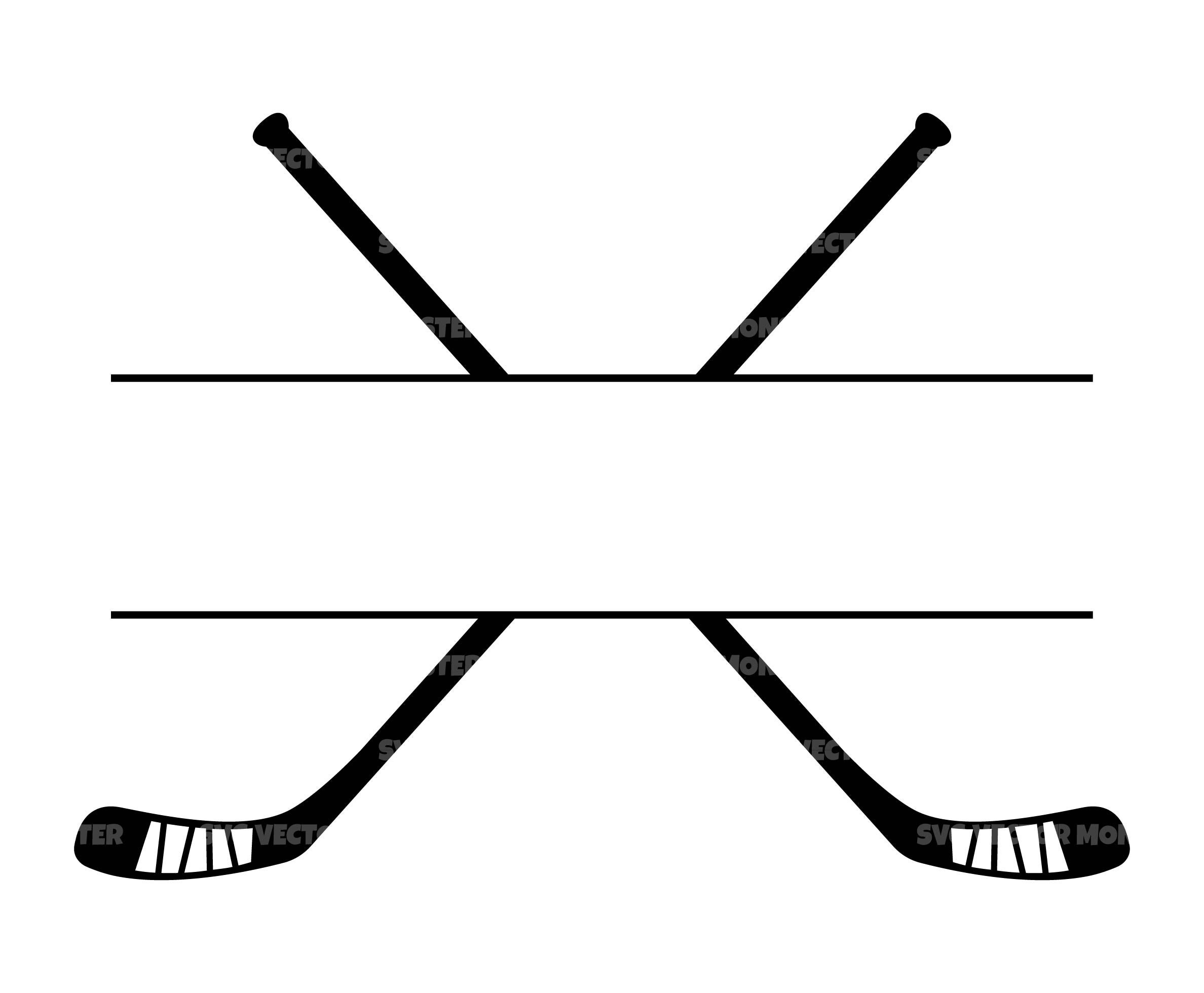 Hockey Sticks Monogram Svg, Hockey Split Name Frame Svg. Vector Cut ...