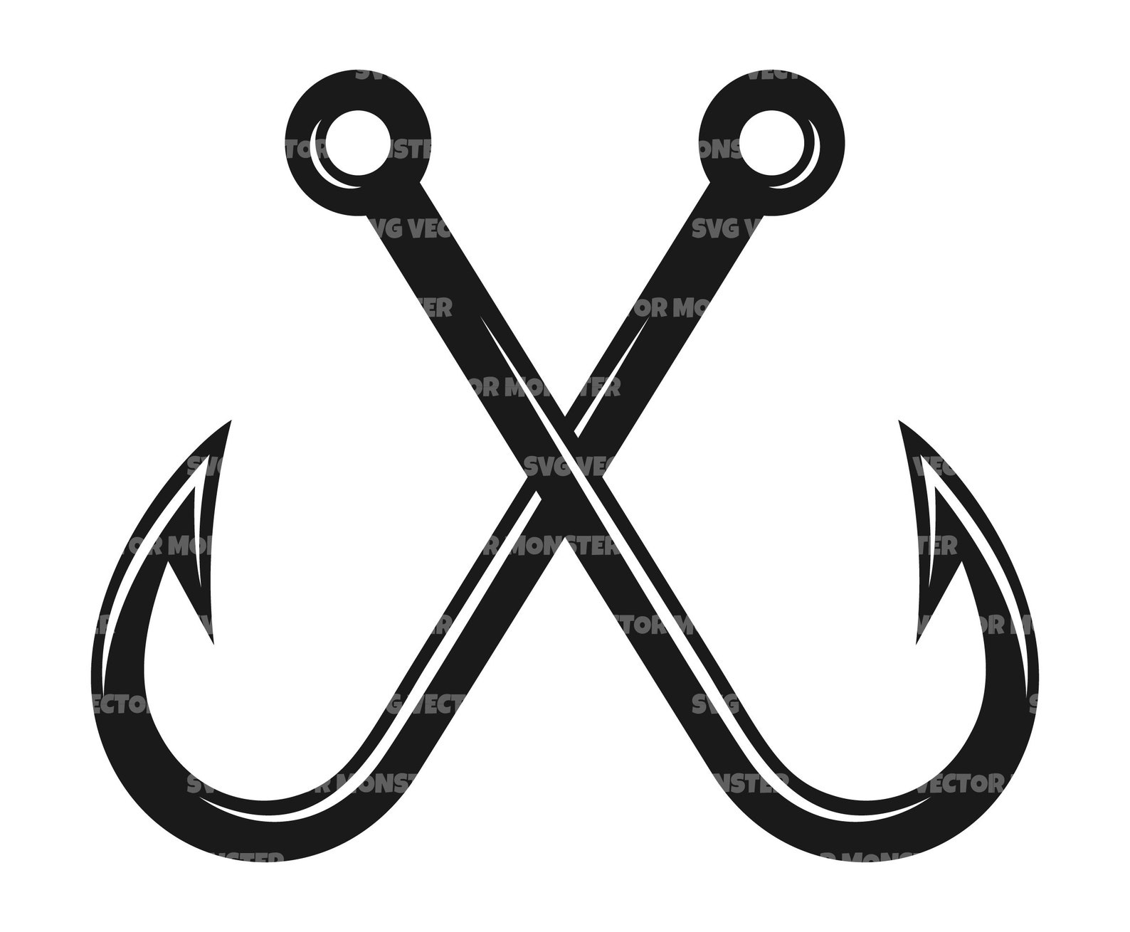 Crossed Fish Hooks Svg Bass Fishing Svg Fishing Hook Svg. - Etsy