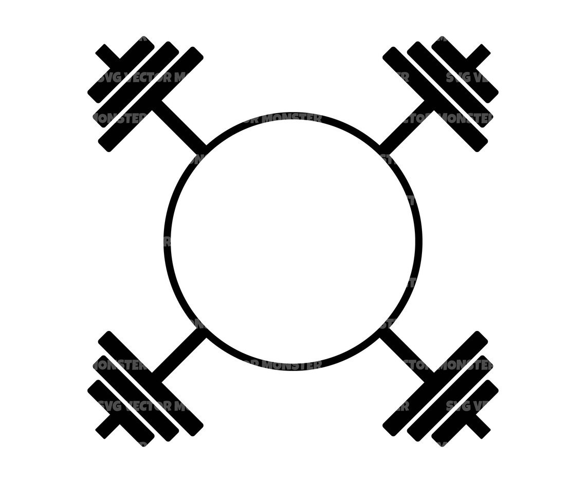 Crossed Barbells Monogram Svg Weight Svg Bodybuilding Svg. - Etsy Canada