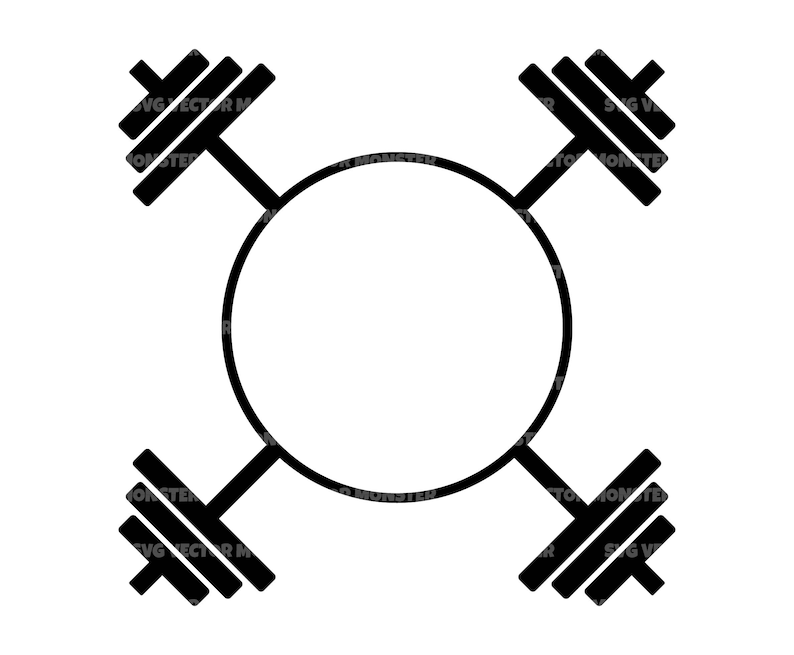 Crossed Barbells Monogram Svg Weight Svg Bodybuilding Svg. - Etsy