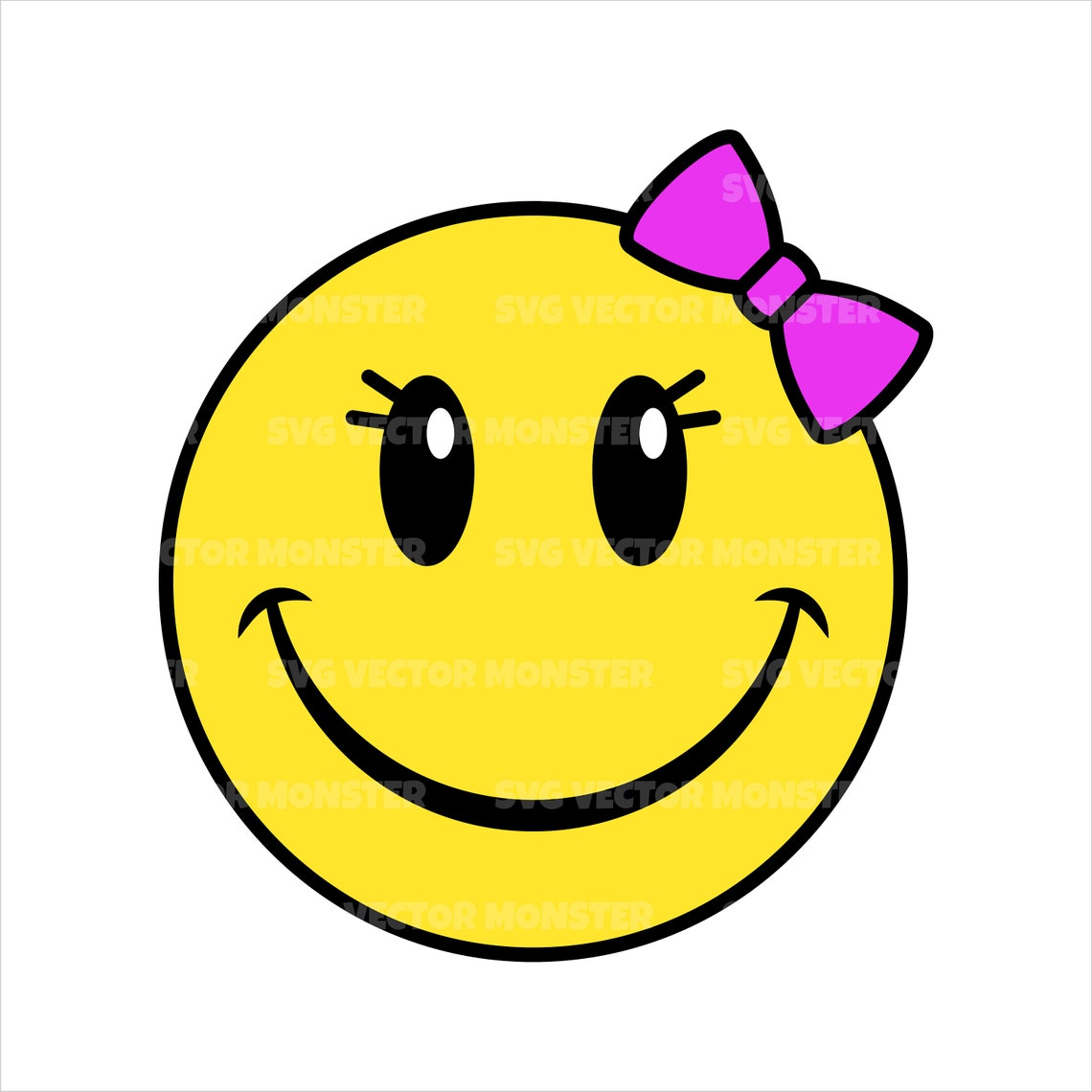 Female Smiley Face Svg Emoji Svg Vector Cut file for Cricut | Etsy