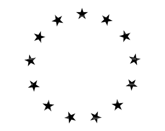Star Circle SVG Files Star Circle Vector Star Wreath Cut Files ...