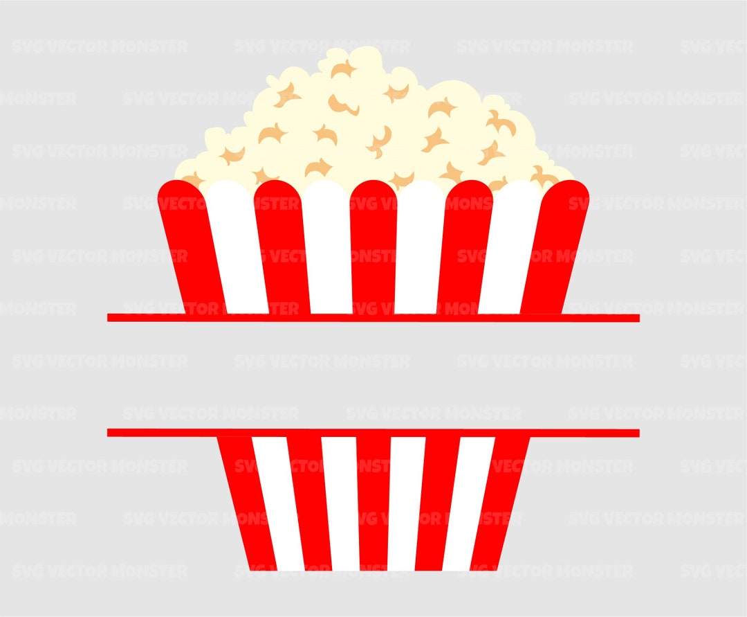 Popcorn Monogram Svg, Popcorn Bucket Svg, Popcorn Box, Cinema, Movie ...