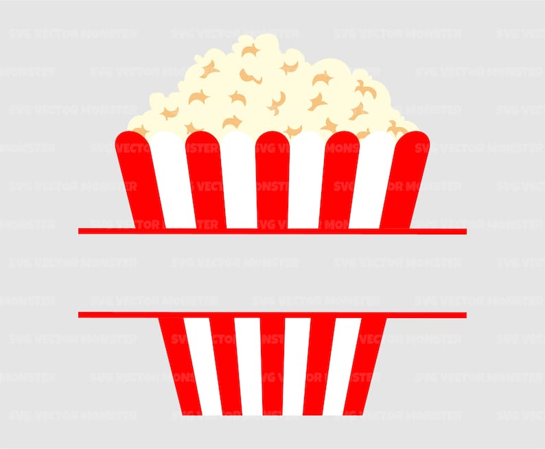 Popcorn Monogram Svg, Popcorn Bucket Svg, Popcorn Box, Cinema, Movie ...
