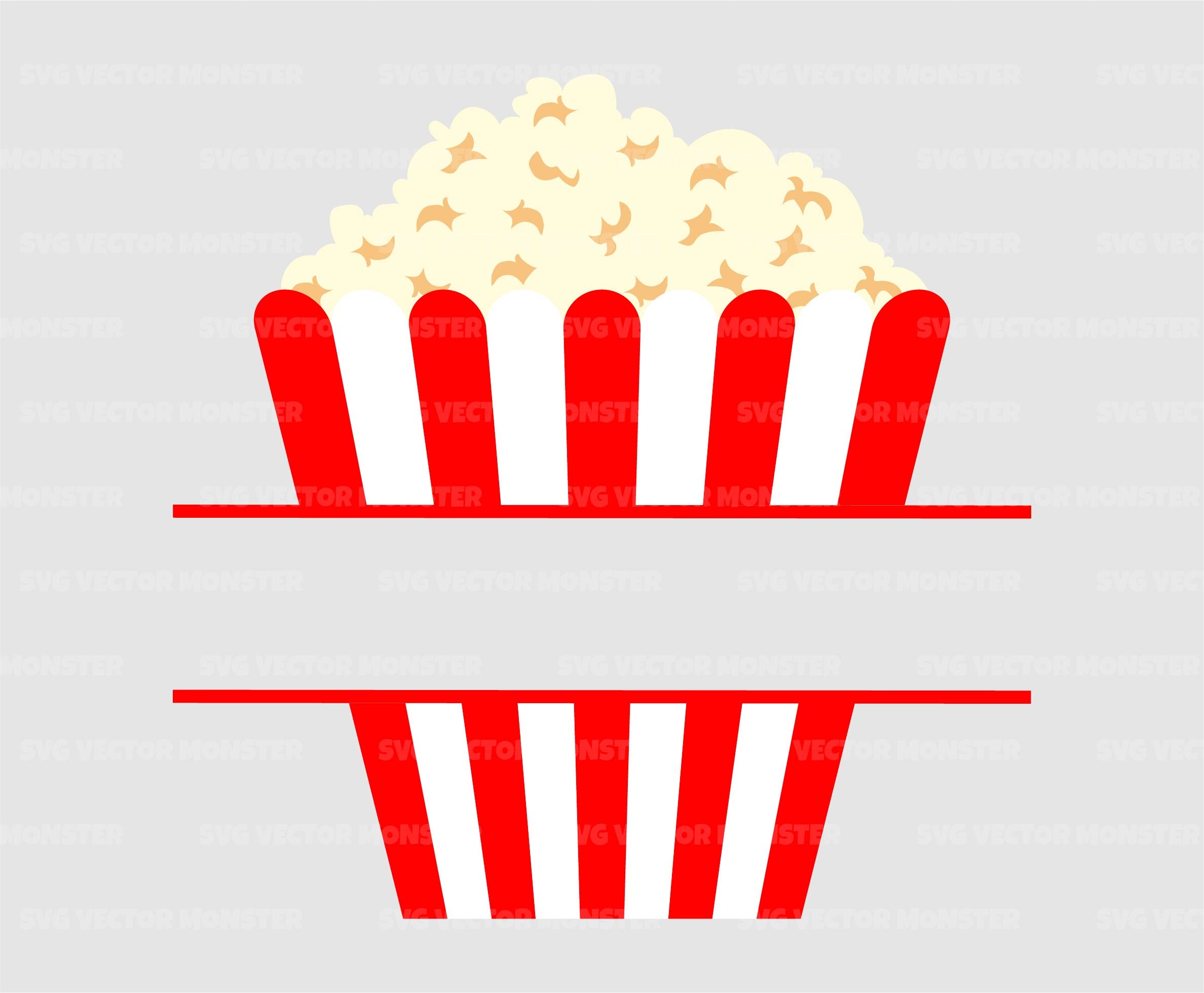 Popcorn Monogram Svg, Popcorn Bucket Svg, Popcorn Box, Cinema, Movie ...
