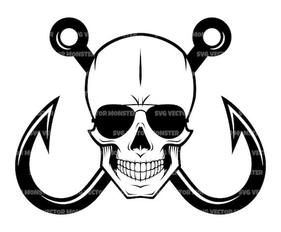 Skull Svg Fishing Hook Svg Bass Fishing Svg Fisherman Svg. | Etsy