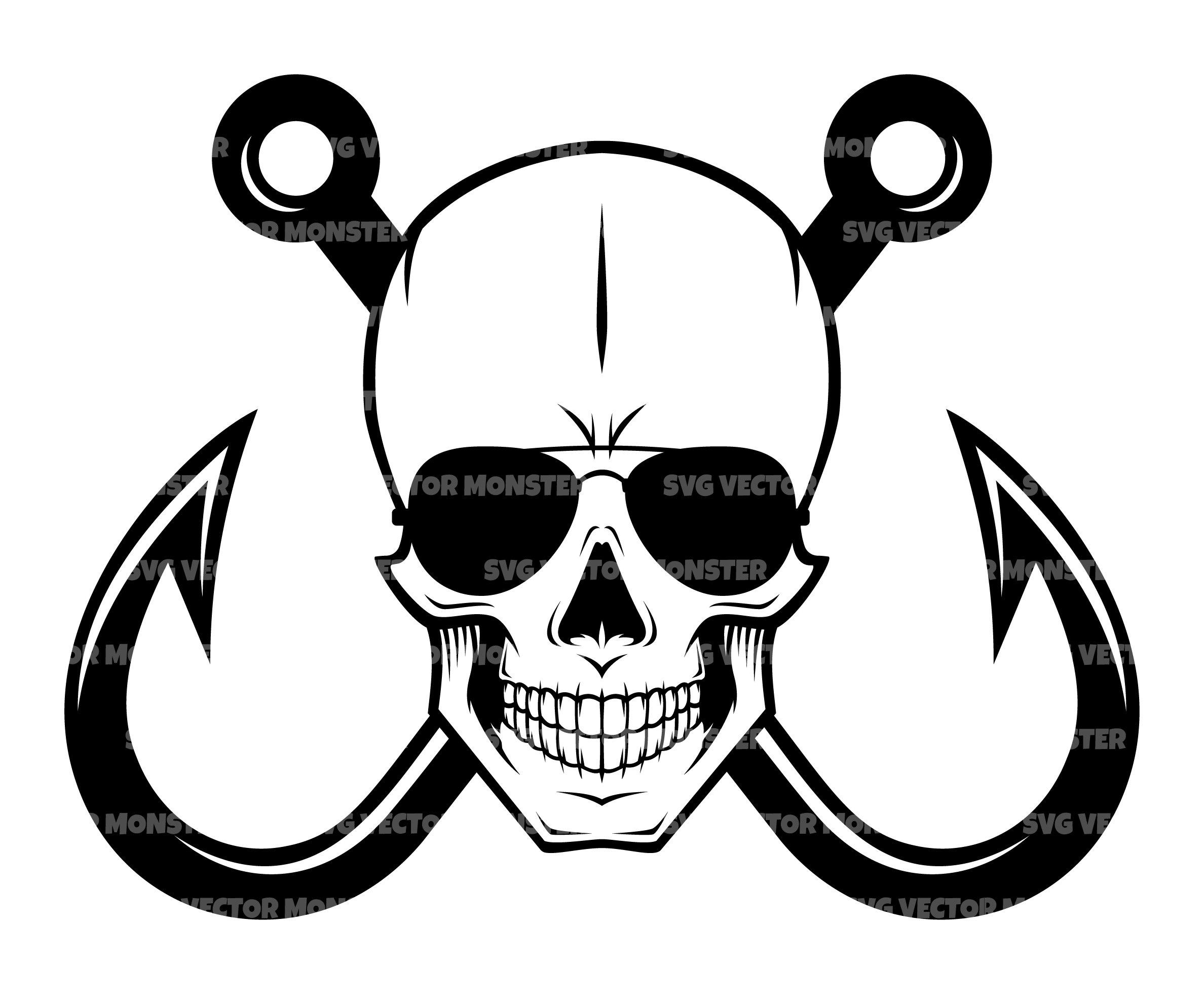 Skull Svg Fishing Hook Svg Bass Fishing Svg Fisherman Svg. - Etsy