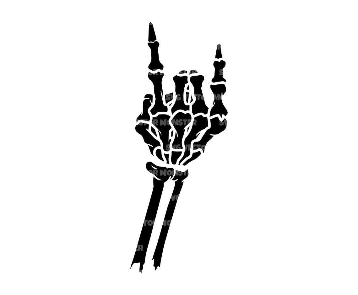 Skeleton Devil Horns Svg Rock Horns Svg Sign of Horns. - Etsy