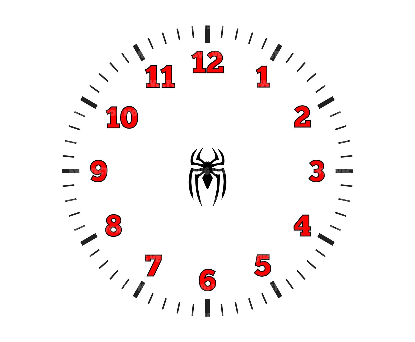 Spider Clock Face Svg, Clock Numbers Svg, Clock Numerals, Horloge Svg ...