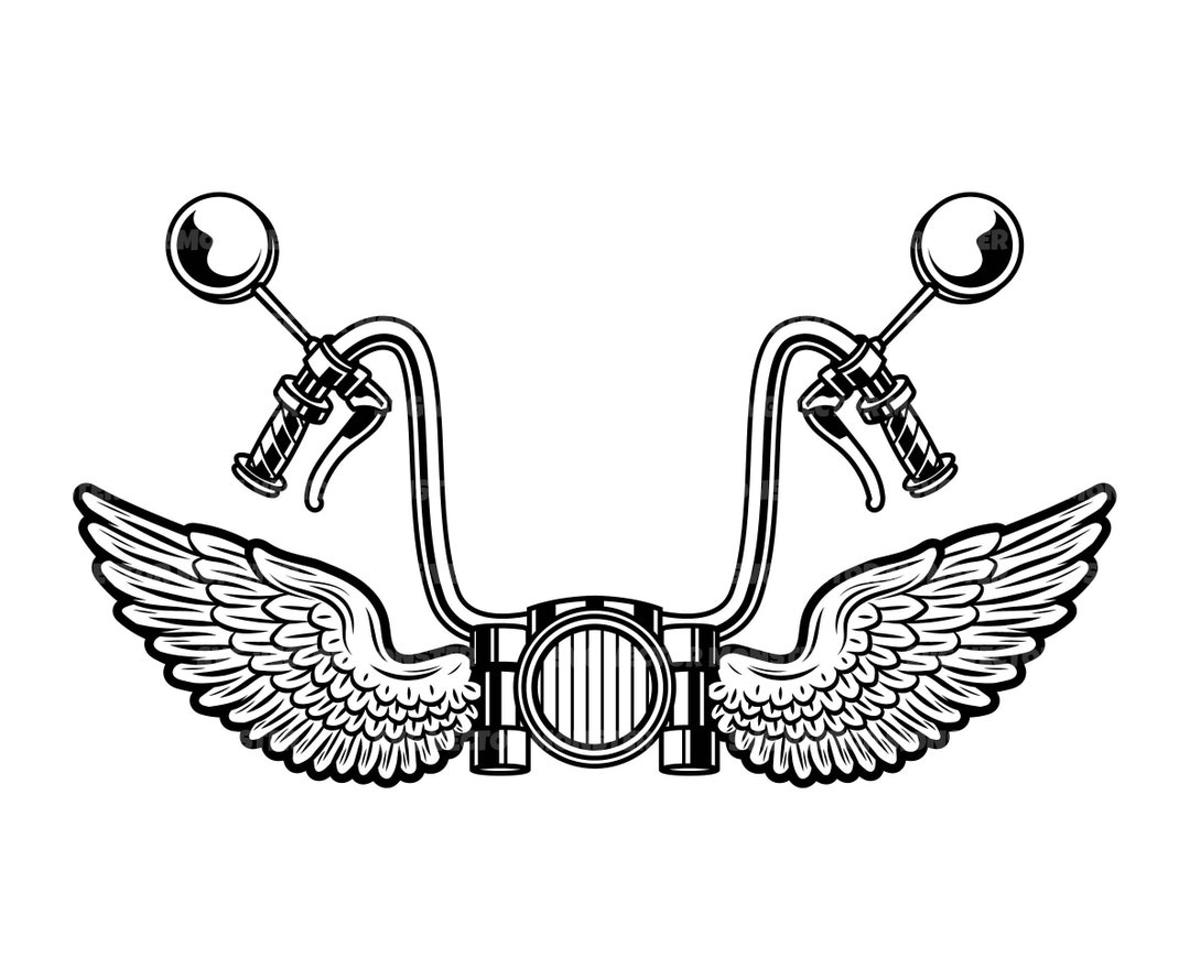 Motorcycle Handle Bars Svg, Wings Svg, Motorcycle Png, Motorbike Svg ...