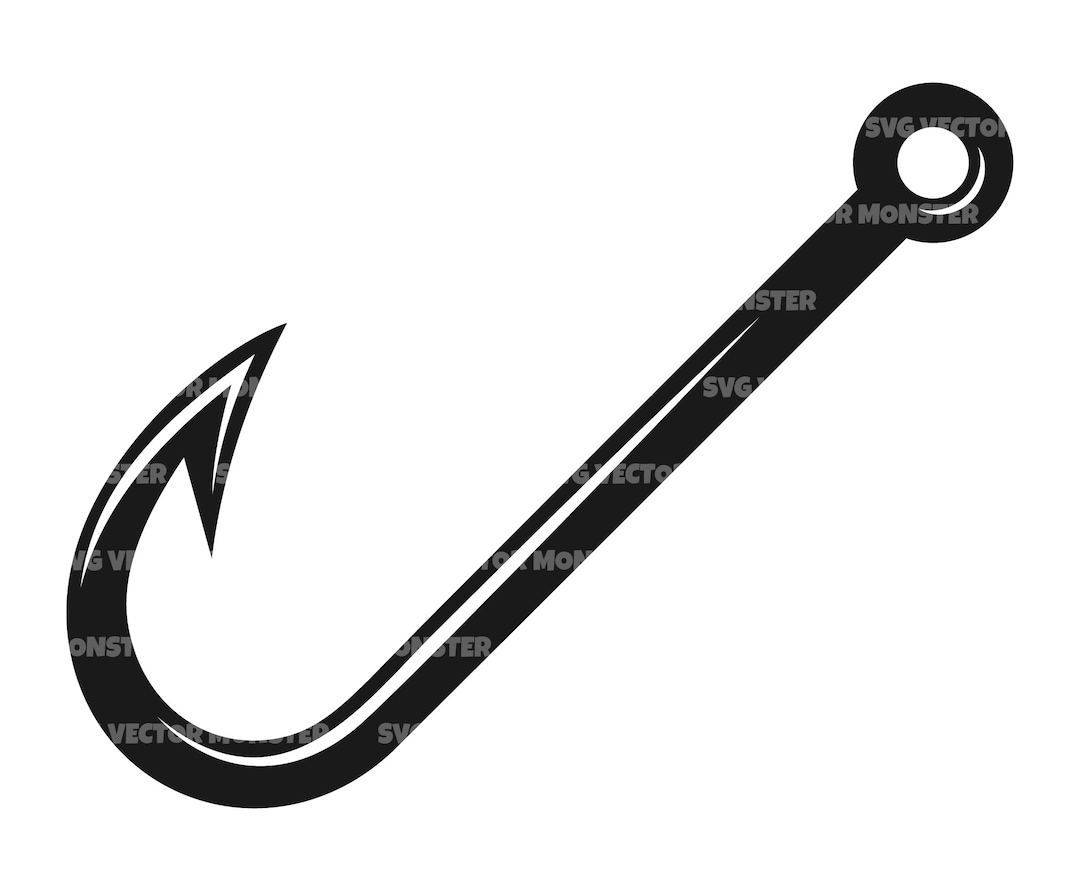 Fish Hook Svg, Fishing Hook Svg, Fisherman Svg, Bass Fish. Vector Cut ...