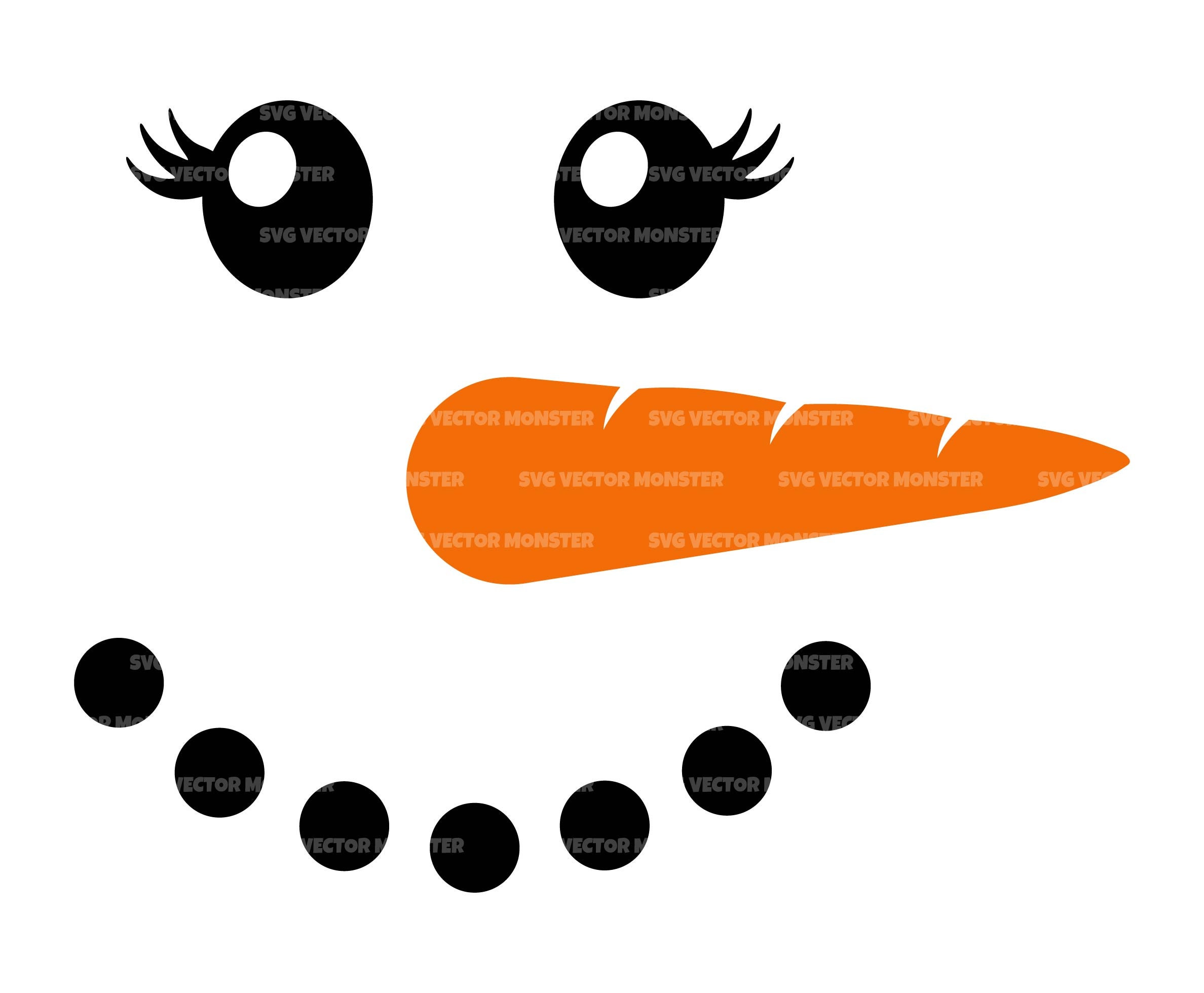 Snowman Eyelashes Svg, Snowman Svg, Merry Christmas Svg. Vector Cut ...