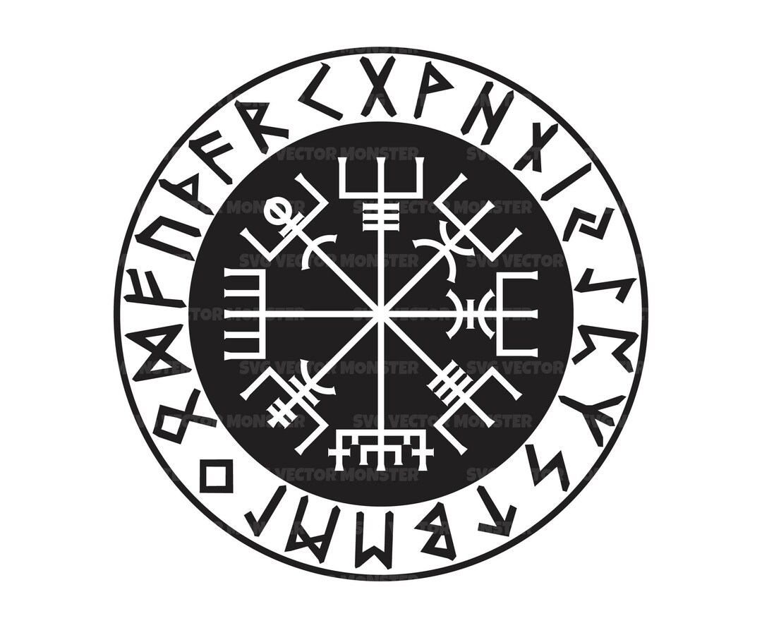 Vegvisir Svg, Viking Compass Svg, Viking Runes Png, Valhalla, Nordic ...
