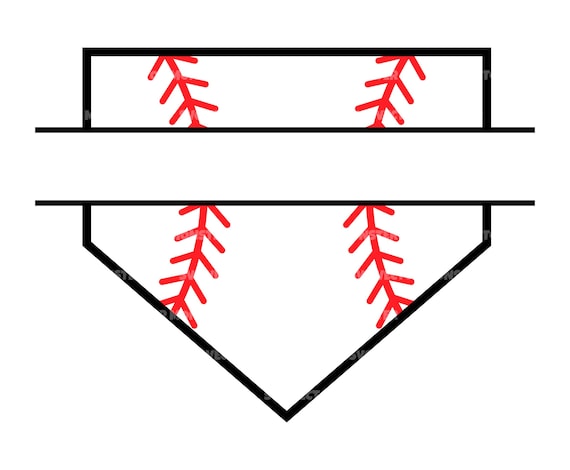 Baseball Home Plate Monogram Svg Split Name Frame Svg Red - Etsy Canada