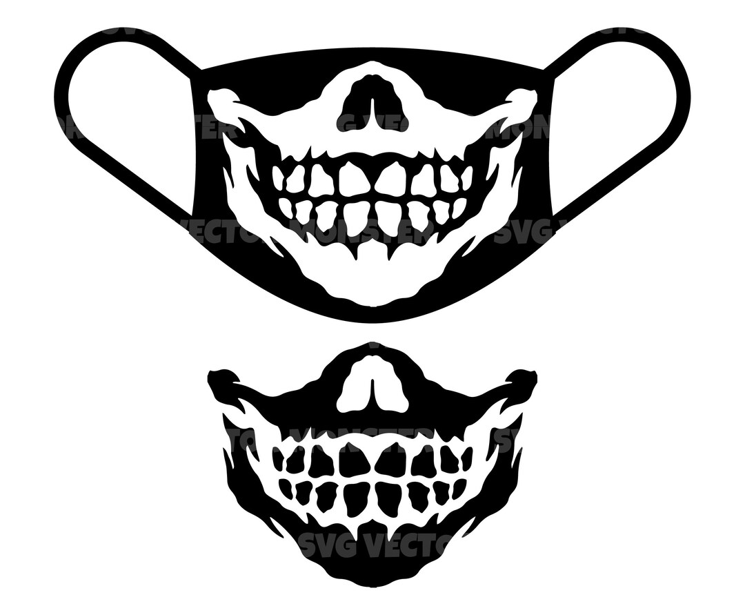 Skeleton Face Mask Svg, Skull Svg, Vector Cut File for Cricut ...