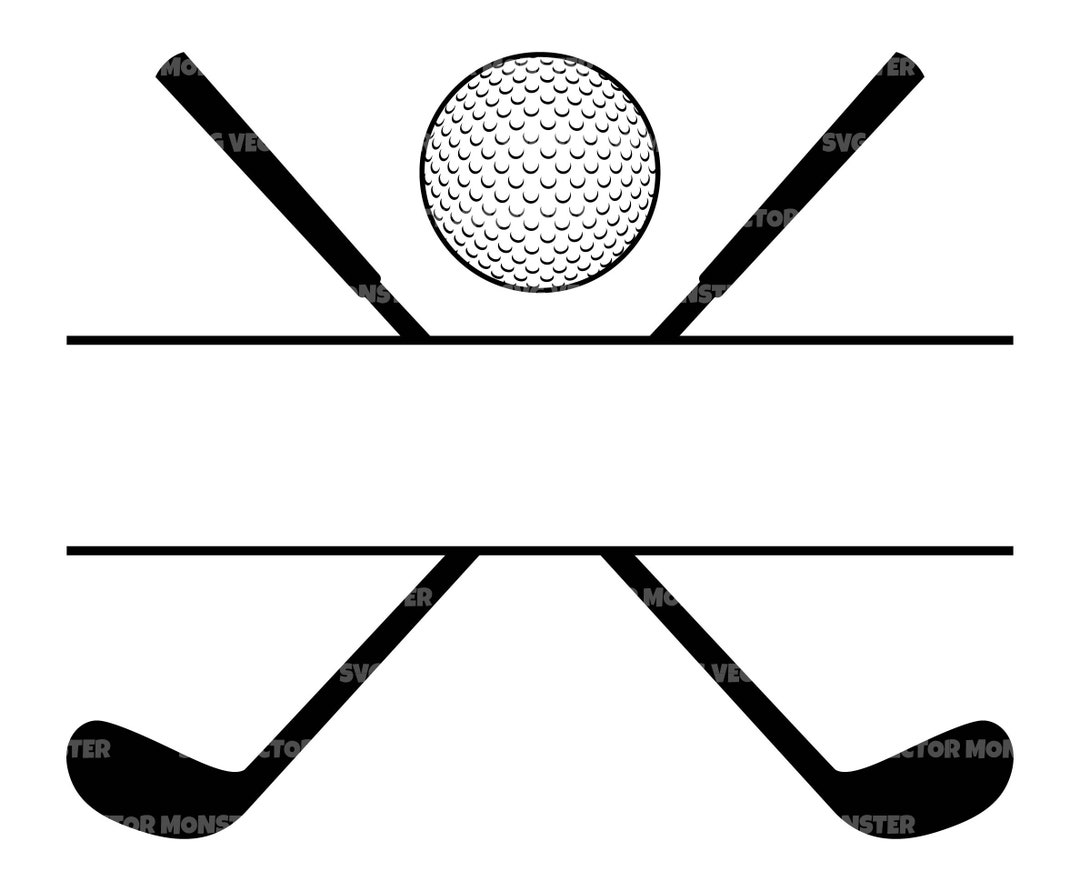 Golf Monogram Svg, Golf Clubs Split Name Frame Svg, Golfer Svg. Vector ...