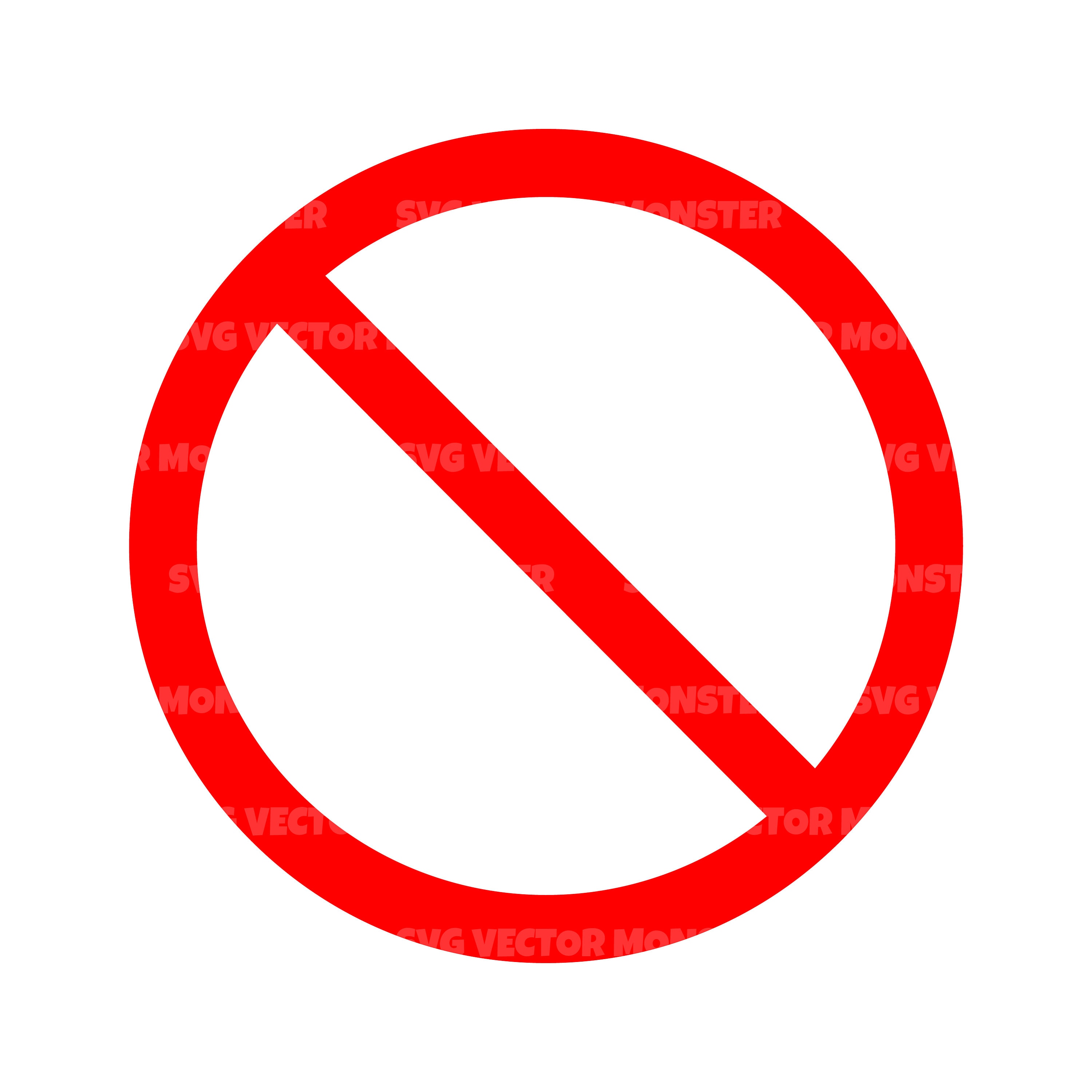 Prohibition Sign Svg, Red Frame Don't Symbol. Vector Cut File for ...