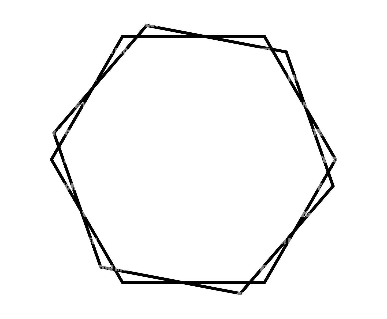 Double Hexagon Frame Svg, Hexagon Monogram Svg, Hexagon Wreath Svg ...