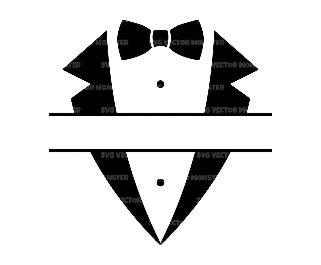 Tuxedo Monogram Svg, Tux Svg, Bow Tie Svg, Groom Svg, Groomsman. Vector ...