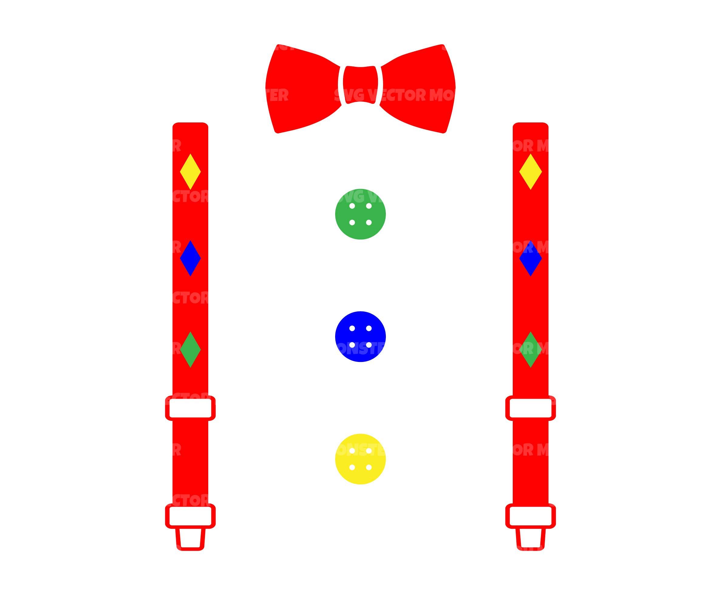 Tirantes de payaso en formato SVG, pajarita de payaso en formato SVG ...