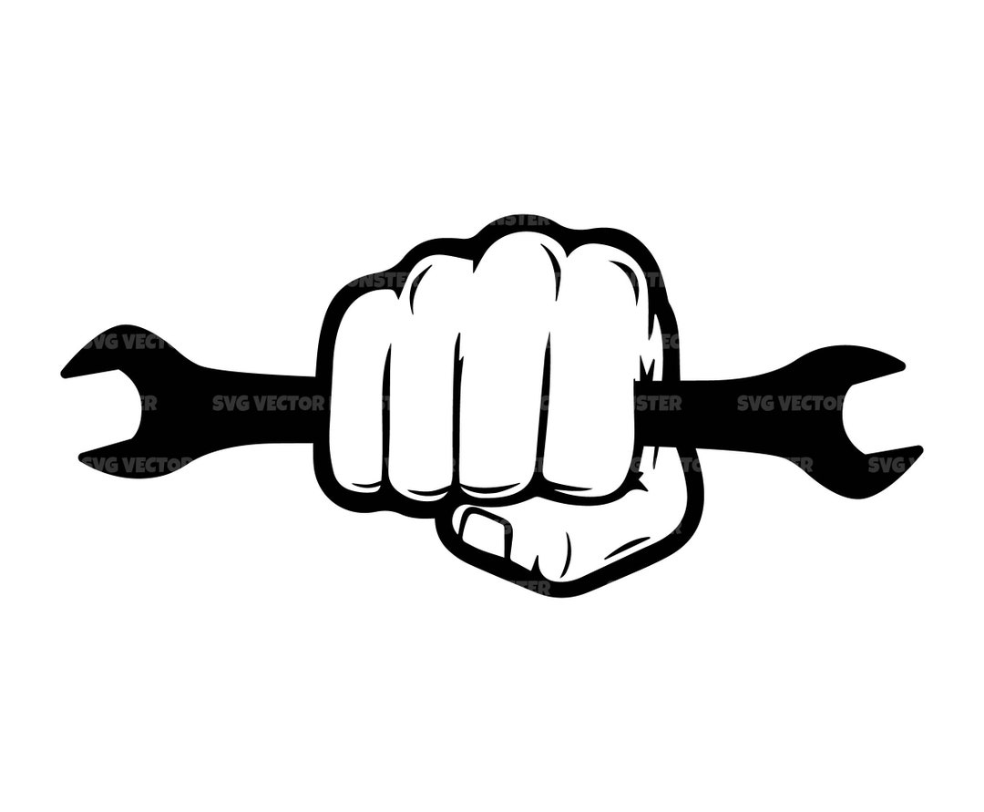 Wrench Svg, Hand Svg, Mechanic Logo Svg, Repairman Svg. Vector Cut File ...