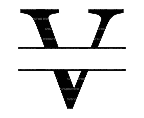 Uppercase V Letter Split Monogram Svg Alphabet Split Name | Etsy UK