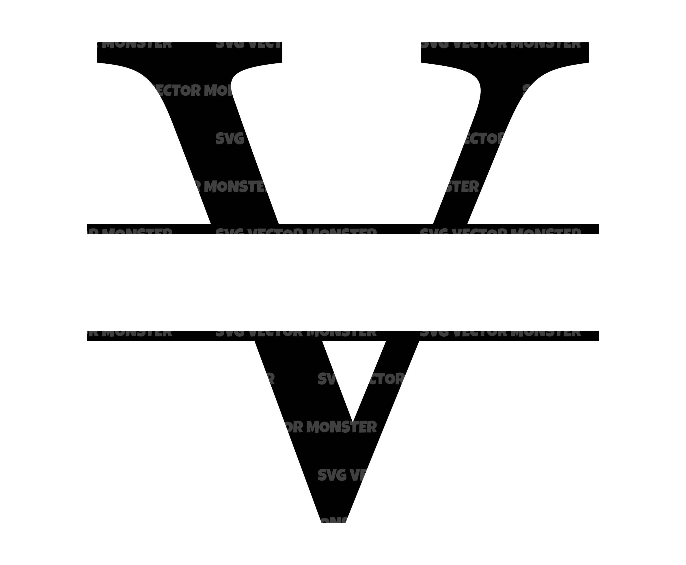 Uppercase V Letter Split Monogram Svg Alphabet Split Name | Etsy UK