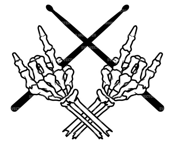 Gekruiste Drumsticks Zwart En Wit