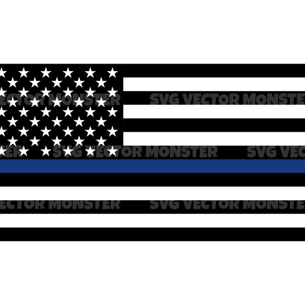 Thin Blue Line Flag Svg - Etsy