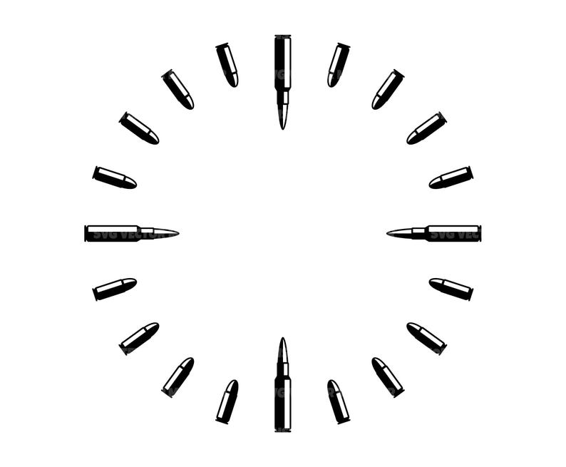 Bullet Clock Face Svg, Bullet Monogram Svg, Bullet Border Svg. Vector ...