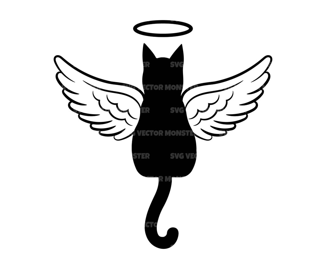 Angel Cat Svg Angel Halo Svg Angel Wings Svg Pet Memorial - Etsy Singapore