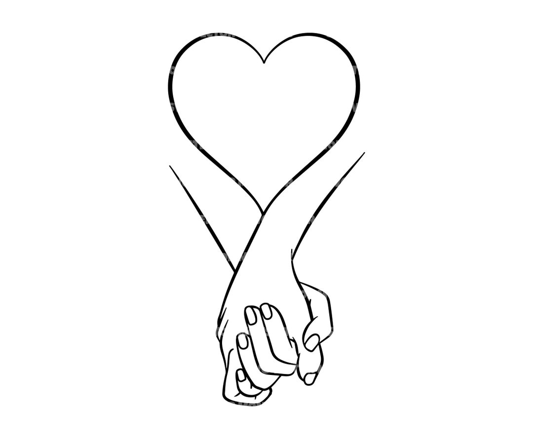 Holding Hands Svg, Couple Hands Svg, Heart Svg, Valentine's Day Svg ...