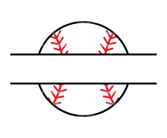 Baseball Split Name Frame Svg Baseball Monogram Svg Baseball - Etsy