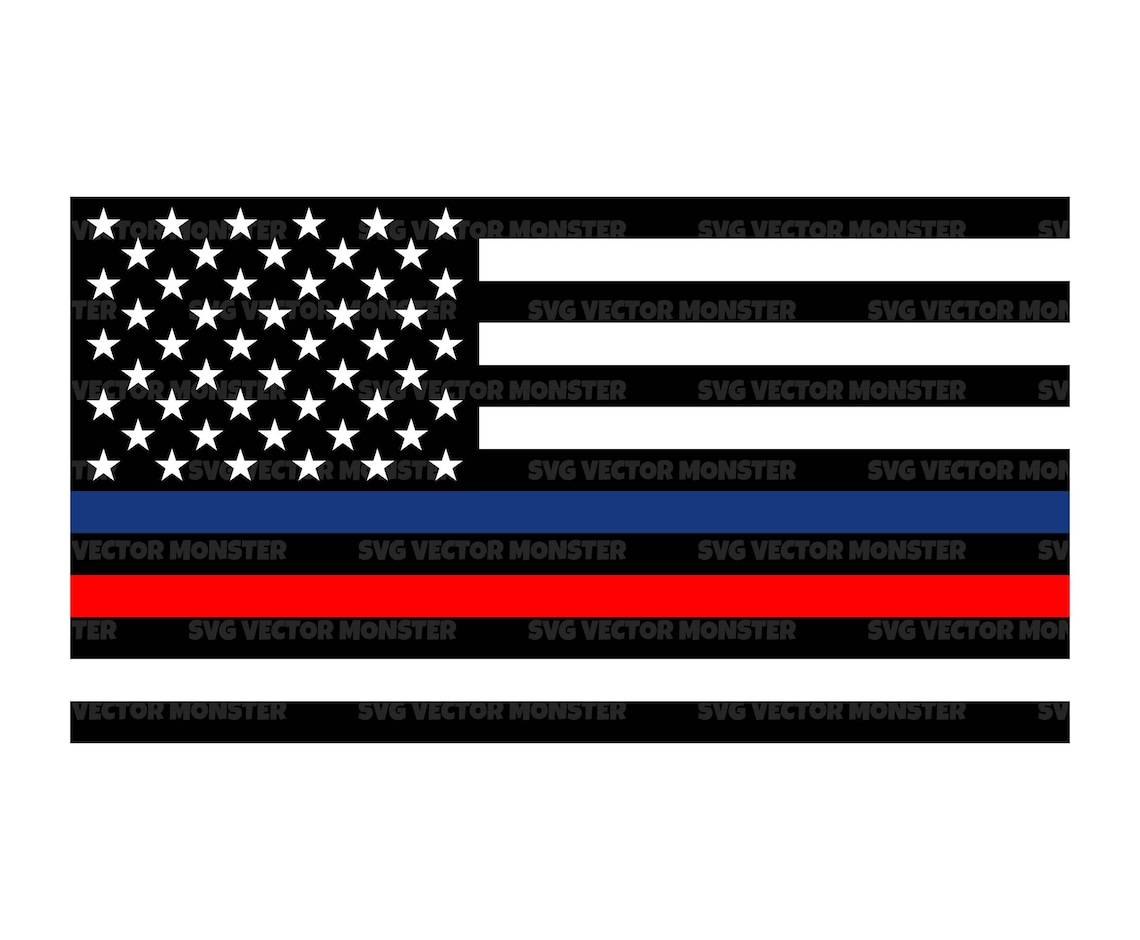 Thin Blue Red Line Flag Svg, Firefighter Svg, Police Svg, Fire ...