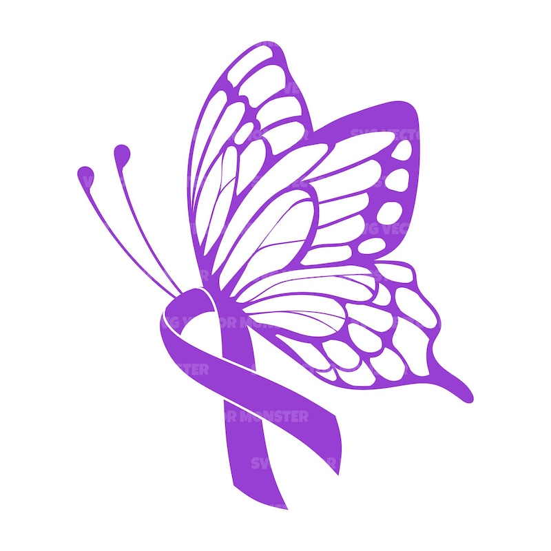 Purple Ribbon Stickers - Etsy