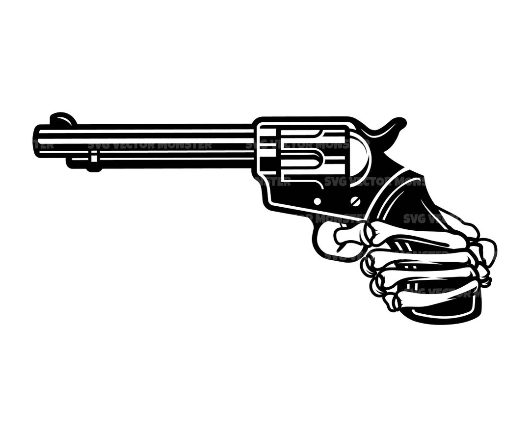 Pistol Svg, Skeleton Hand Svg, Gun Svg, Revolver, Western, Cowboy ...